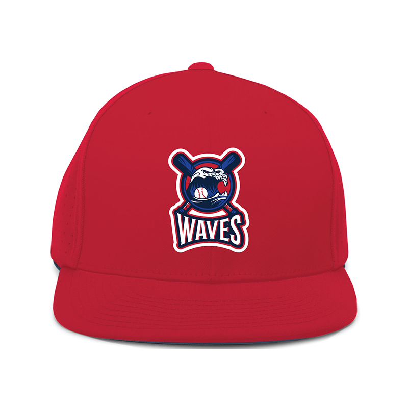 Waves Baseball Red Embroidered Hat - Gutsy Athletic