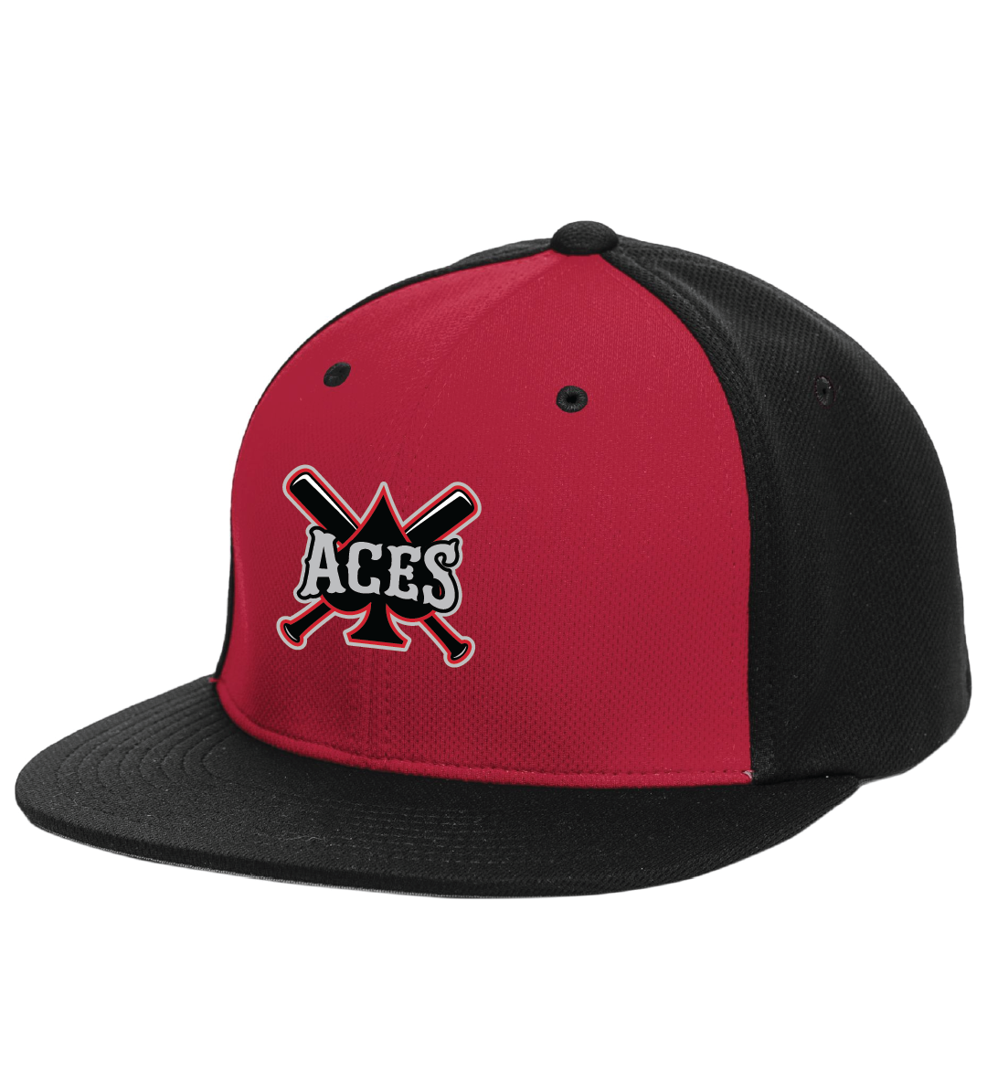 Aces Black/Red Embroidered Hat 2 - Gutsy Athletic
