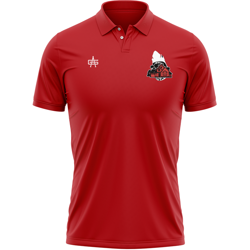 Roof Sharks Red Performance Polo - Gutsy Athletic