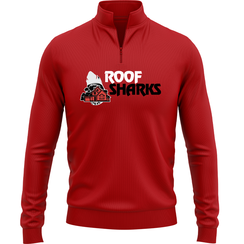 Roof Sharks Red Performance 1/4 Zip Jacket - Gutsy Athletic