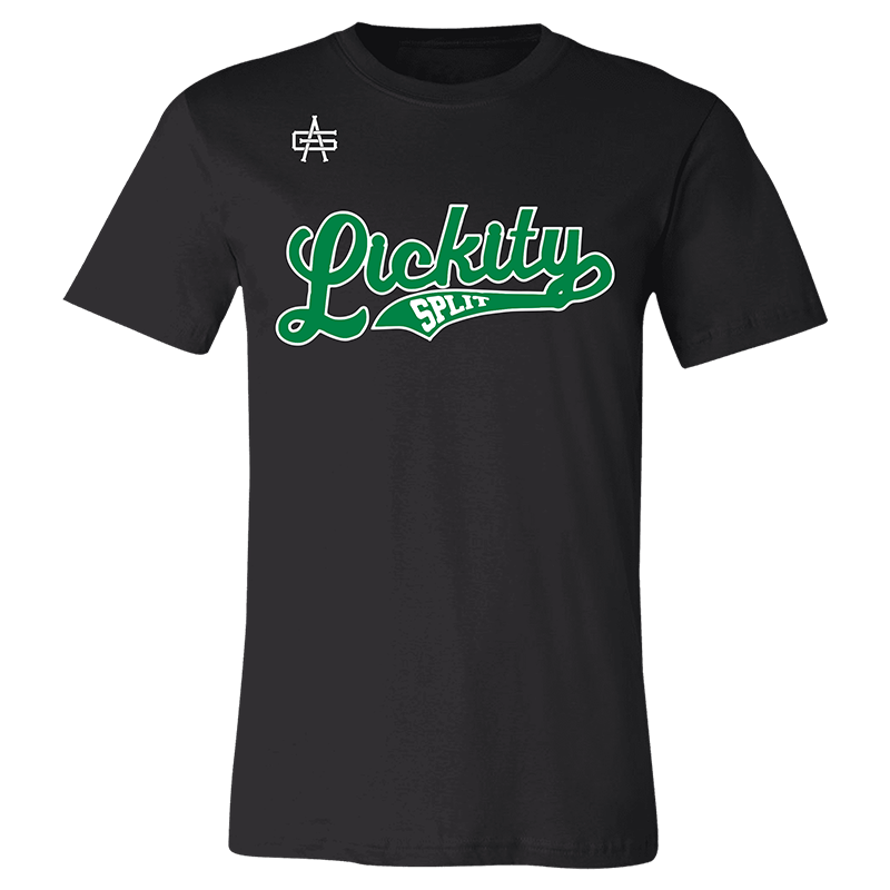 Lickity Split Softball Black Tee - Gutsy Athletic